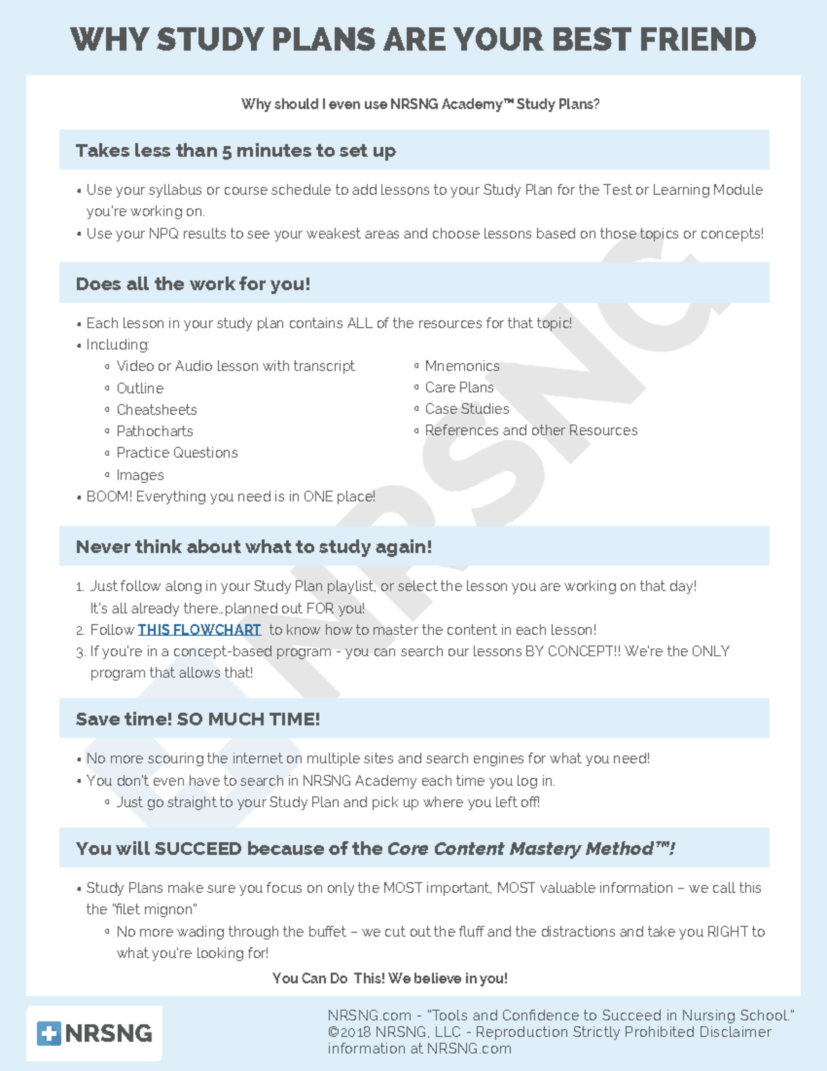 Study-Plans - Nursing study material - NRSNG - “Tools and Confidence to ...