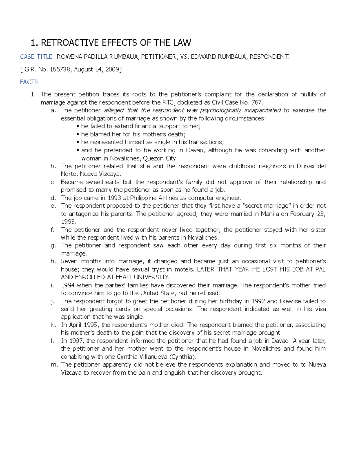 Rowena Padilla- Rumbaua, Petitioner, VS. Edward Rumbaua, Respondent - 1 ...