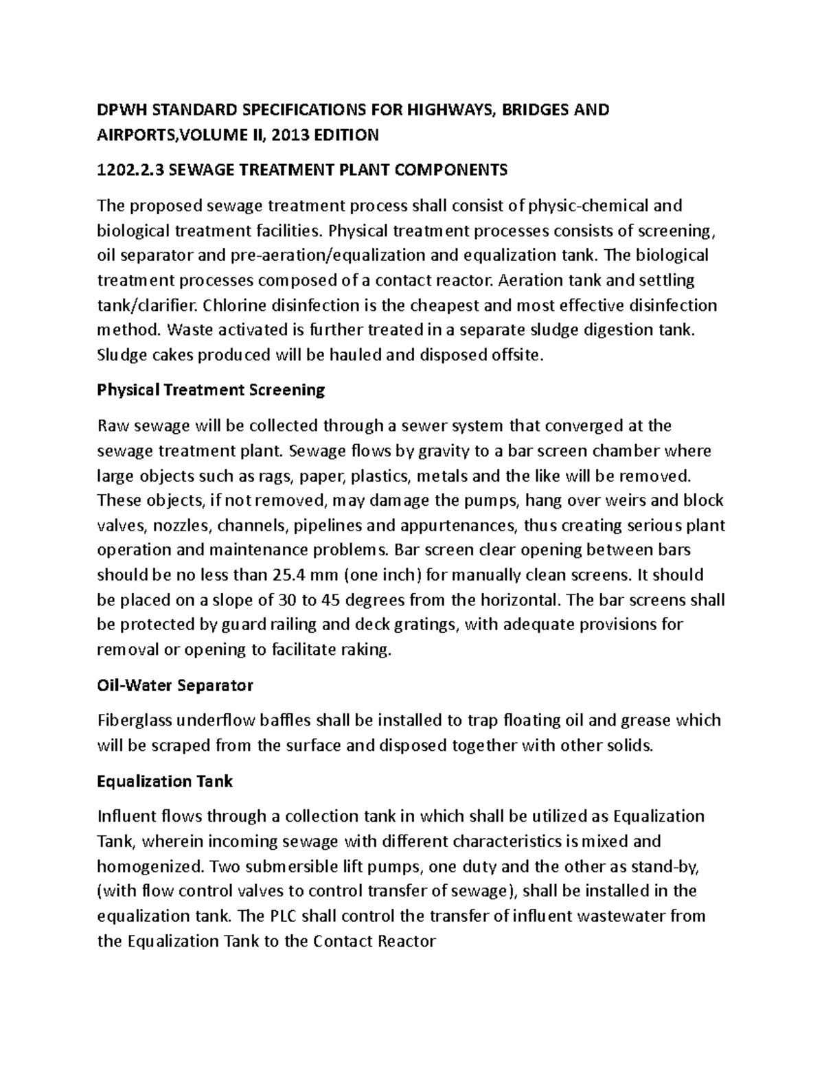 Specs and codes - DPWH - DPWH STANDARD SPECIFICATIONS FOR HIGHWAYS ...