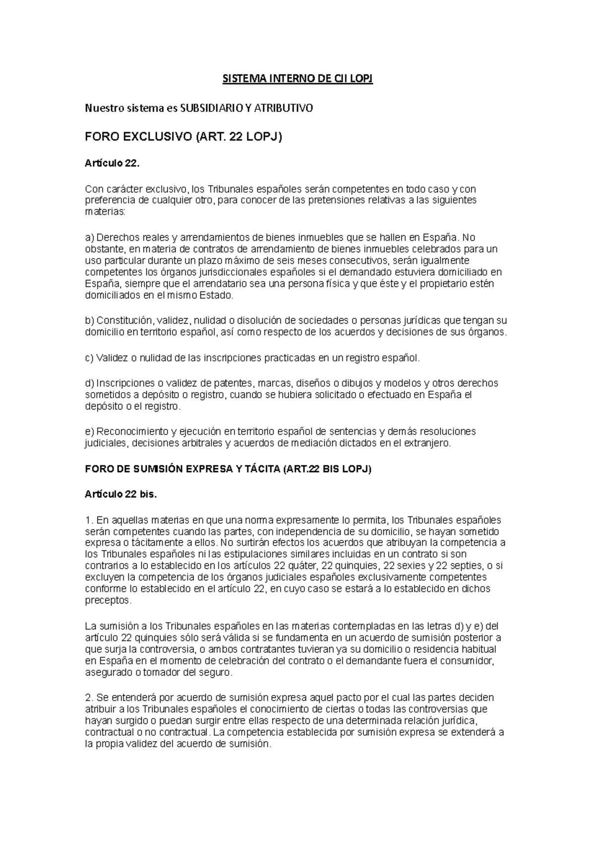 Sistema Interno DE CJI LOPJ - SISTEMA INTERNO DE CJI LOPJ Nuestro ...