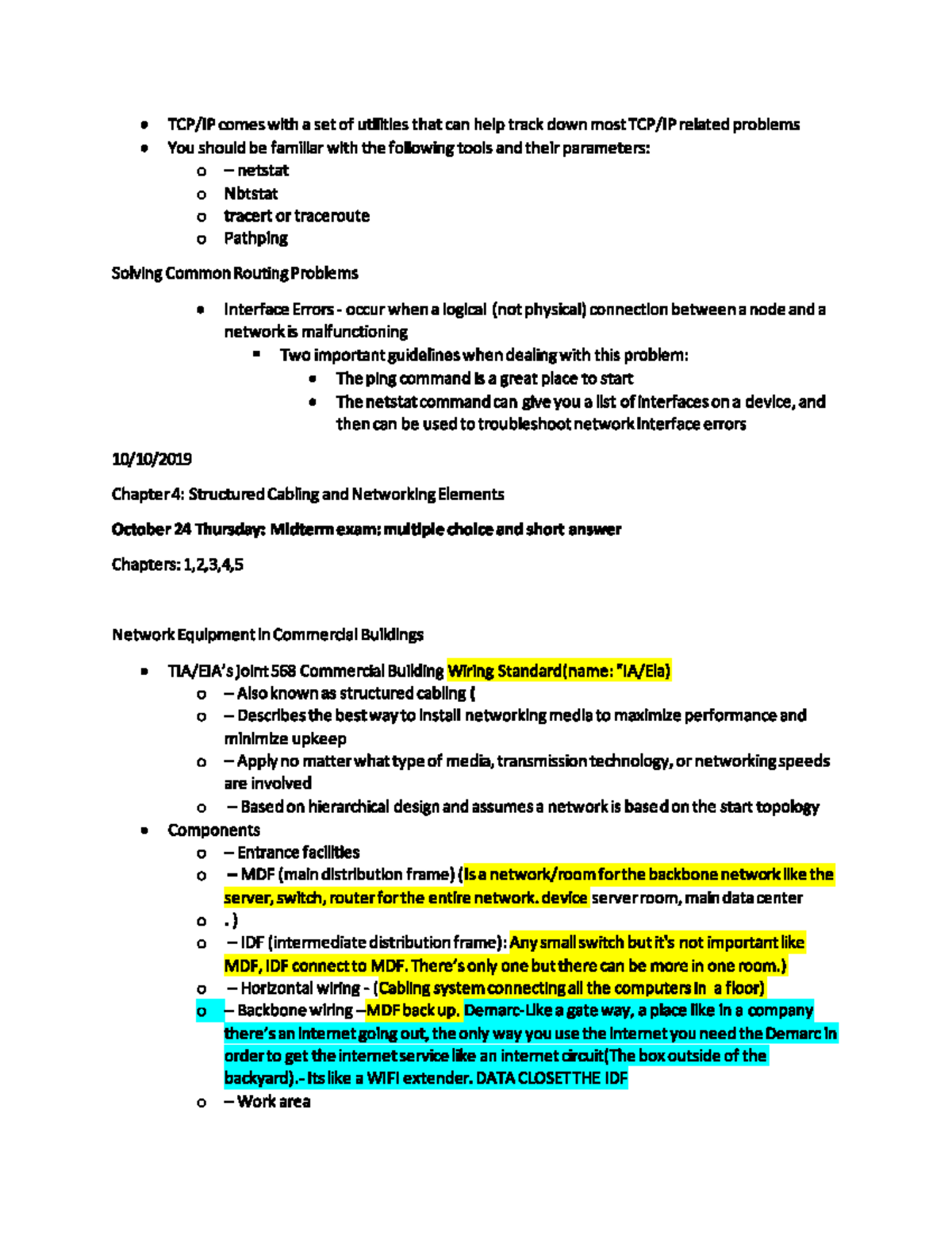 CST 2307 Study Sheet CH4 to 5 - e comes with a set of utilities that can help track down most ...