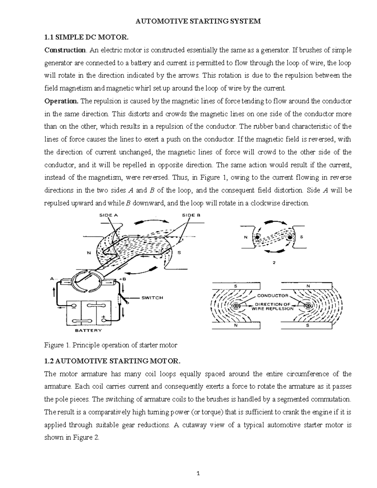 8. Automotive Starting System - AUTOMOTIVE STARTING SYSTEM 1 SIMPLE DC ...