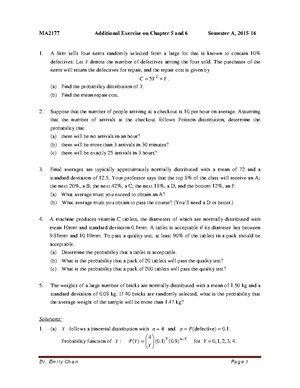 Problem Set 5 Complex Number - MA1201 Calculus and Basic Linear Algebra II Problem Set 5 Complex ...
