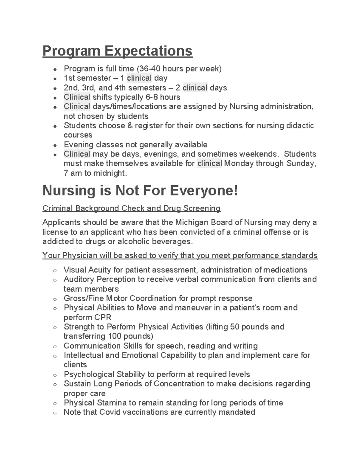 Untitled document - homework - Program Expectations Program is full ...