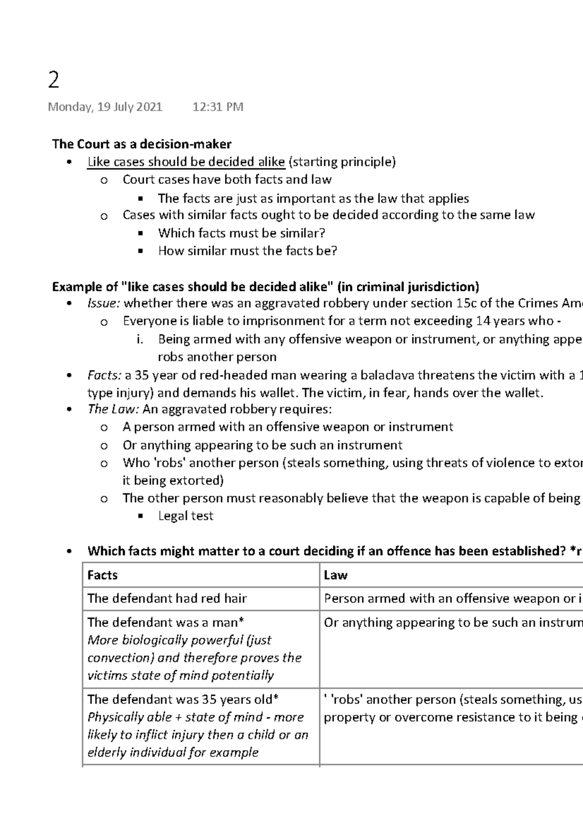 The Court System - Lecture notes 9 - The Court as a decision-maker Like ...