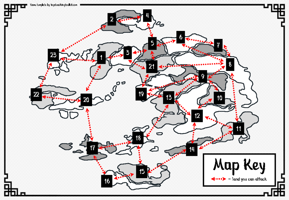 Map Guide - Avatar Nation Domination - Map Key = land you can attack ...