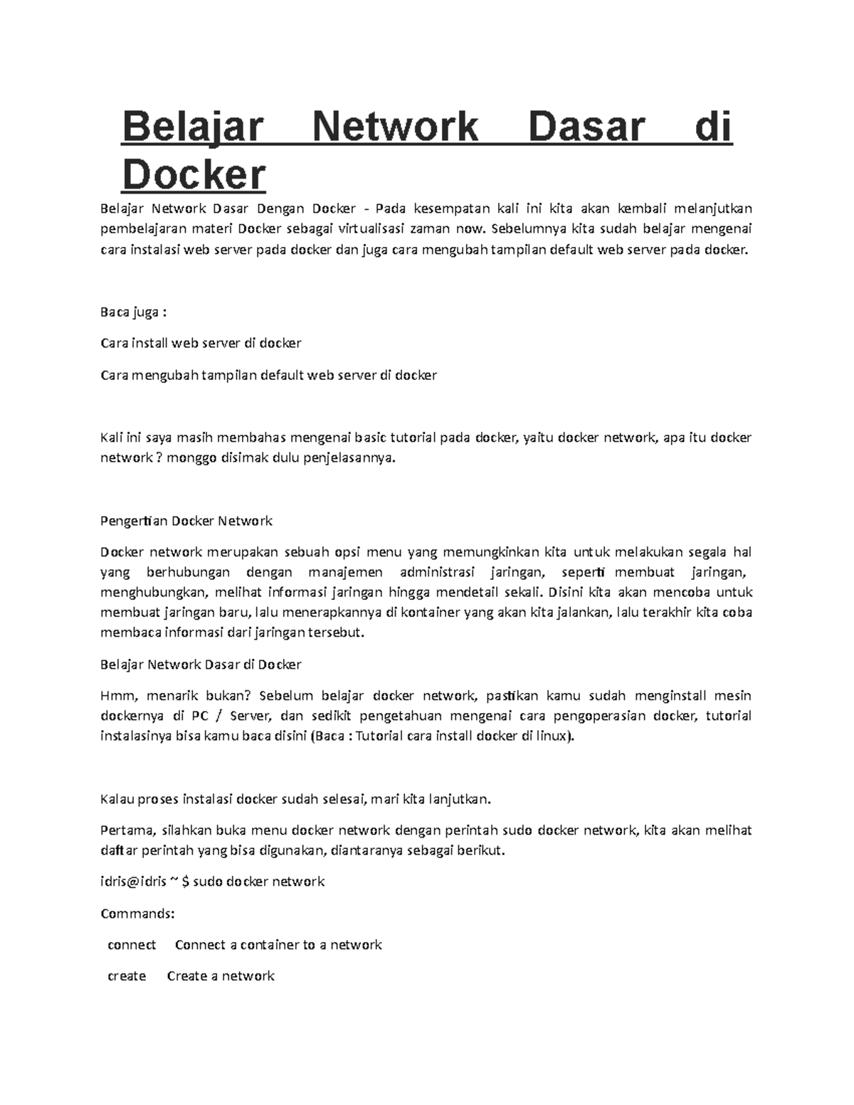 Belajar Network Dasar di Docker - Belajar Network Dasar di Belajar ...