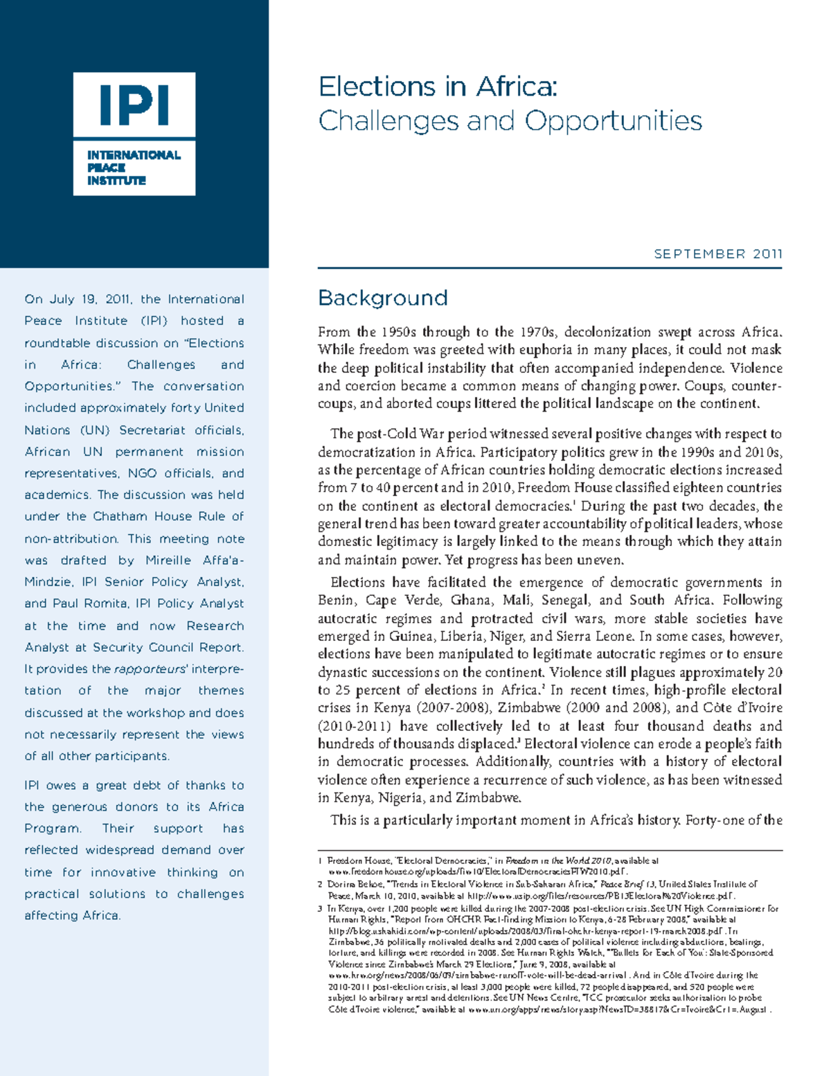 Ipi e pub elections in africa 2 - Elections in Africa: Challenges and ...