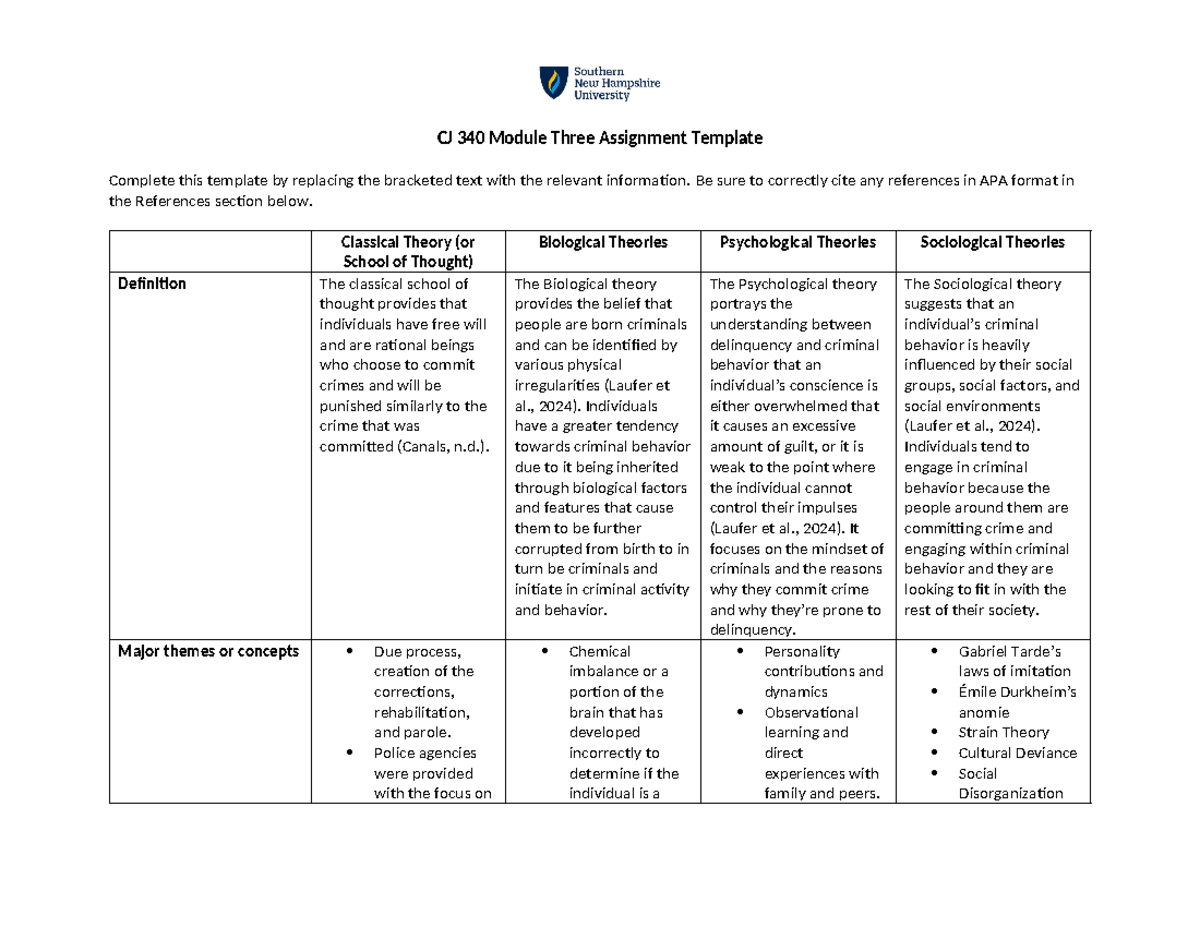 CJ340 Module Three Assignment - Be sure to correctly cite any ...