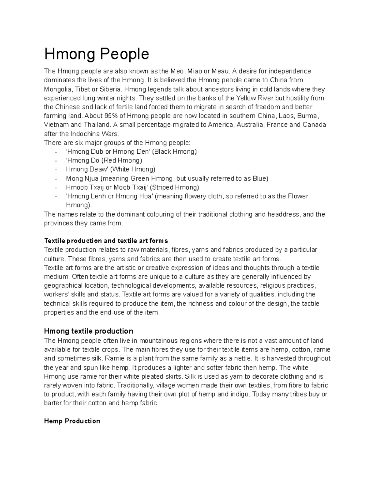 Hmong People - Textiles - Hmong People The Hmong people are also known ...