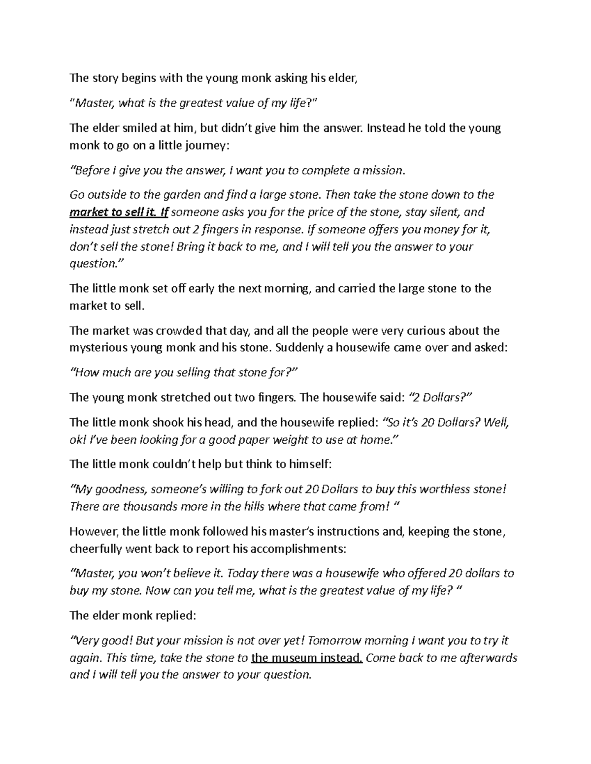 A Lesson IN SELF Worth FROM A MONK - The story begins with the young ...