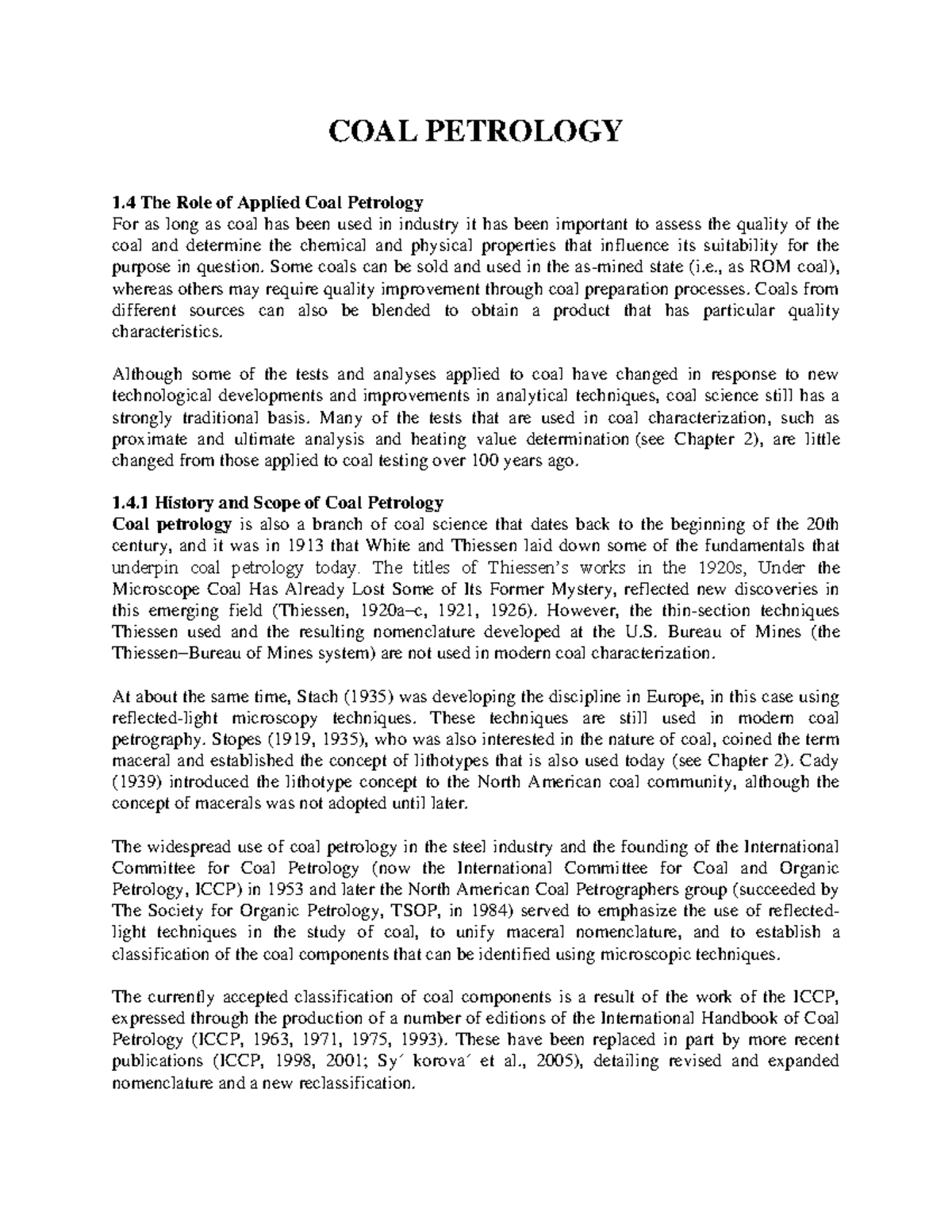 COAL Petrology - COAL PETROLOGY 1 The Role of Applied Coal Petrology ...