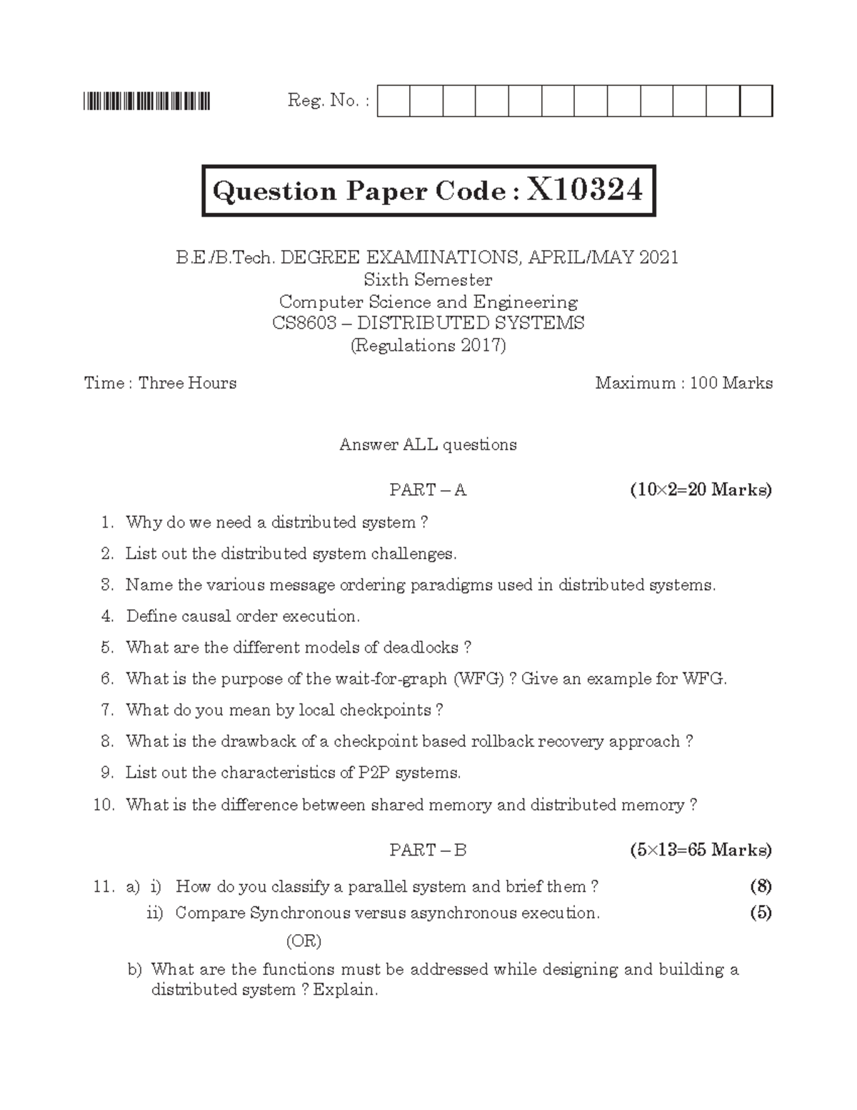 semester question papers 2017 regulation - X10324 Question Paper Code ...
