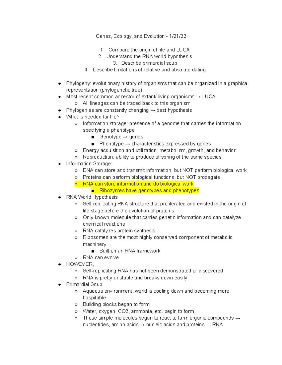 Genes, Ecology, and Evolution Lecture Notes - Genes, Ecology, and ...