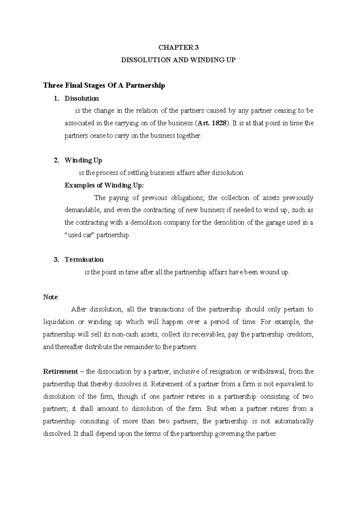 Chapter 3 - Dissolution and Winding Up -861228344 - CHAPTER 3 DISSOLUTION AND WINDING UP Three ...