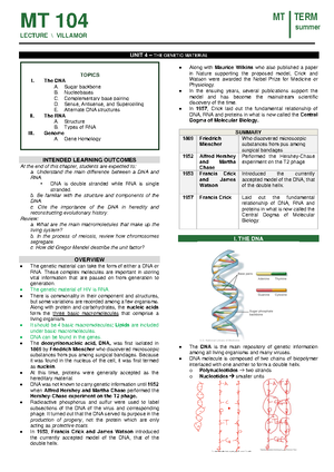 CYTO - MT104 - UNIT 2 - Introduction to Cytology - UNIT 2 ...