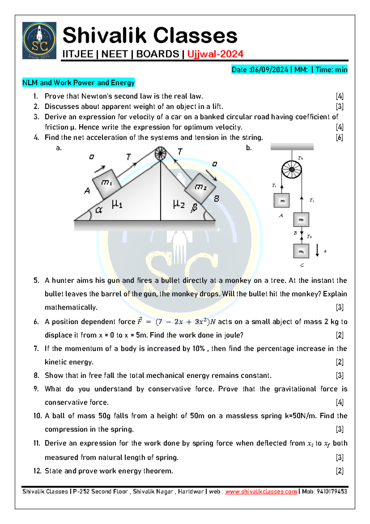 6 - fkjf - Shivalik Classes IITJEE | NEET | BOARDS | Ujjwal- 2024 ...