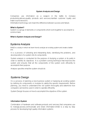 3 sem SAD ko DFD - DFD notes - System Analysis and Design - Studocu