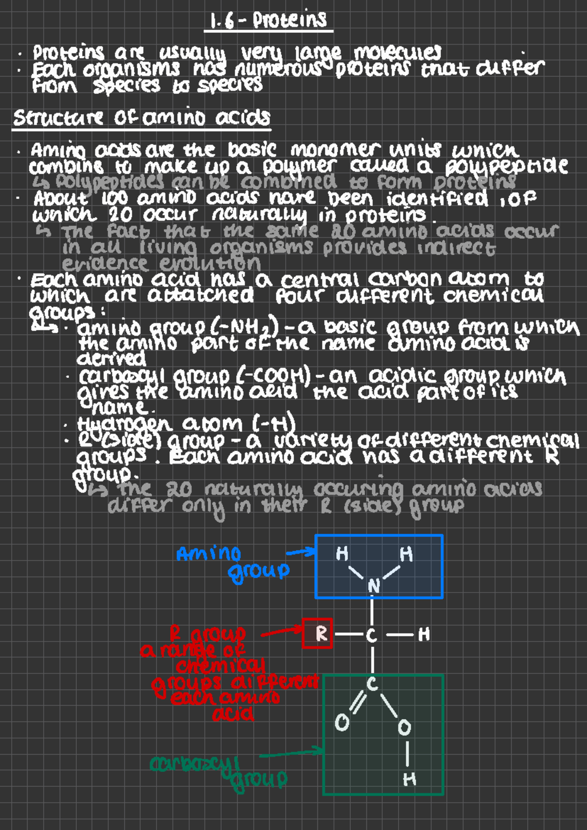 1 - notes - 1. 6-proteins Proteins are usually very large molecules ...