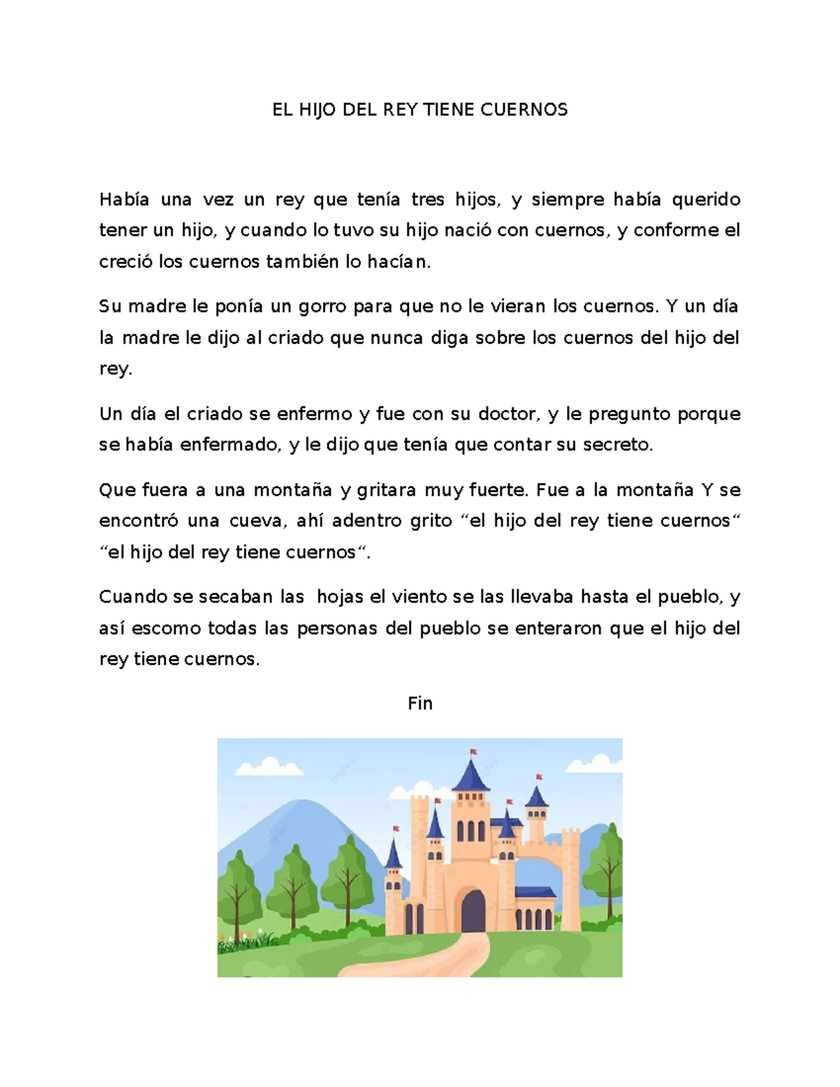 EL HIJO DEL REY Tiene Cuernos cuento - EL HIJO DEL REY TIENE CUERNOS ...