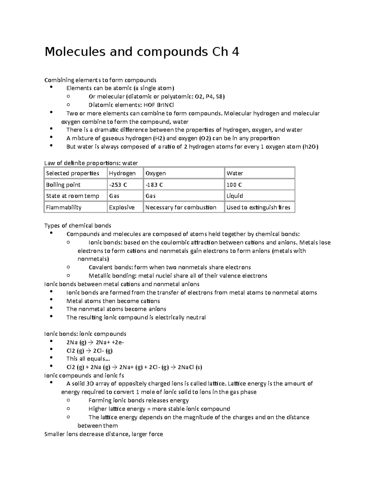 Molecules and compounds Ch 4 - Molecular hydrogen and molecular oxygen ...