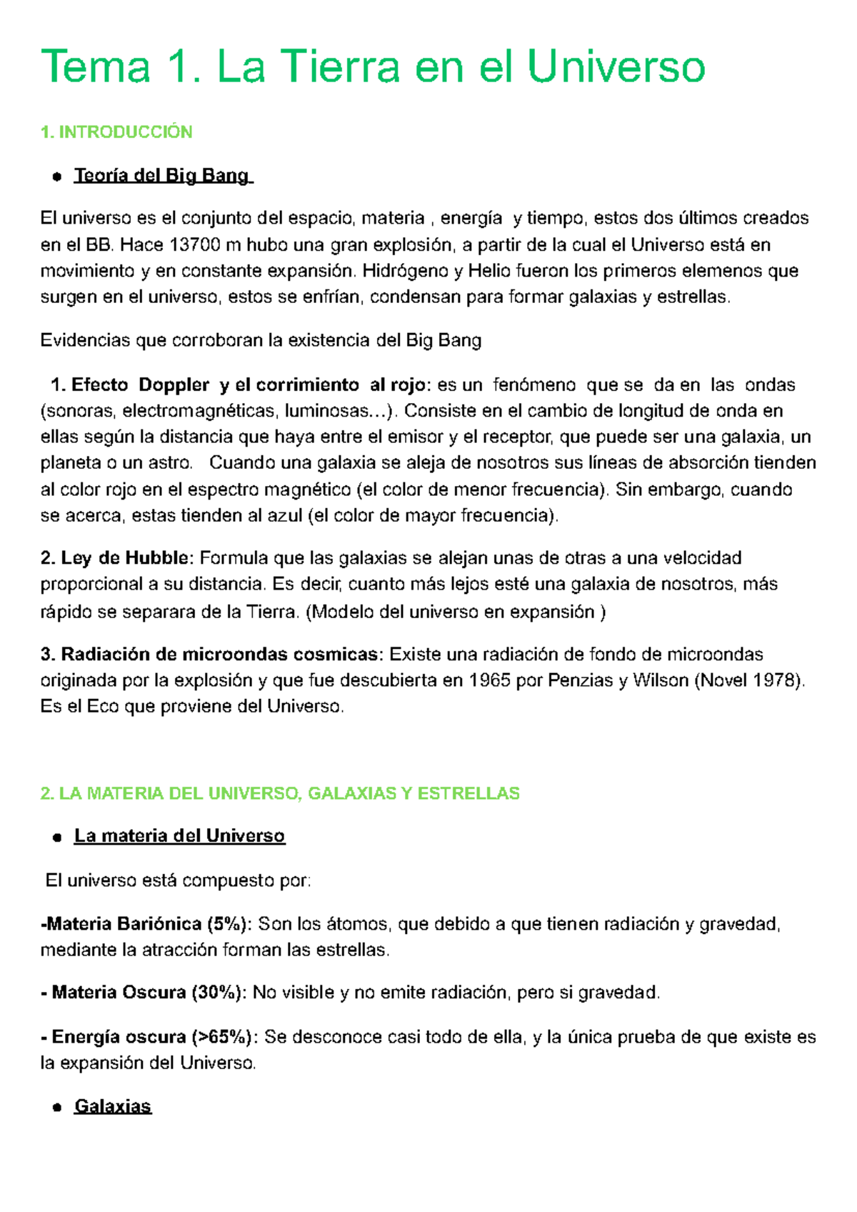 Tema 1 La Tierra en el Universo - Tema 1. La Tierra en el Universo ...