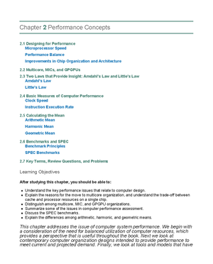 Chapter III - A Top Level View of Computer Function and Interconnection - Part Two The Computer ...