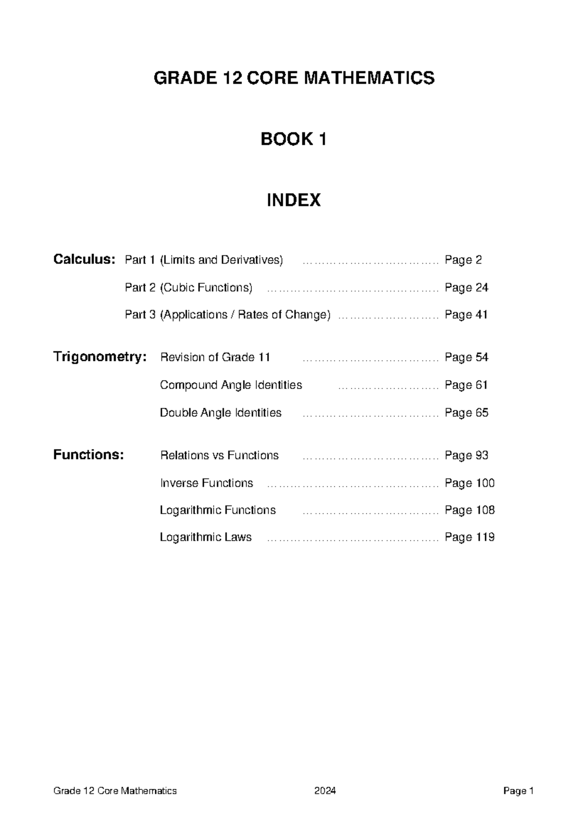 Grade 12 Core Mathematics Book - GRADE 12 CORE MATHEMATICS - BOOK ...
