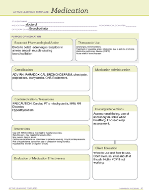Acetaminophen - ATI Medication Template - ACTIVE LEARNING TEMPLATES ...
