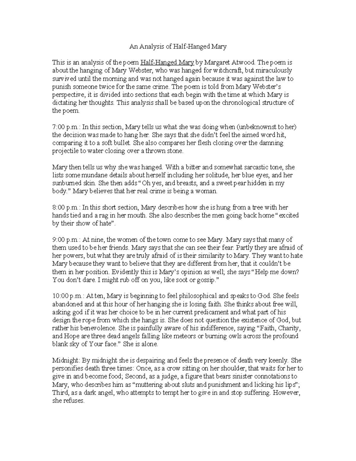 Analysis of Half-Hanged Mary Poem - Insights and Themes - An Analysis ...