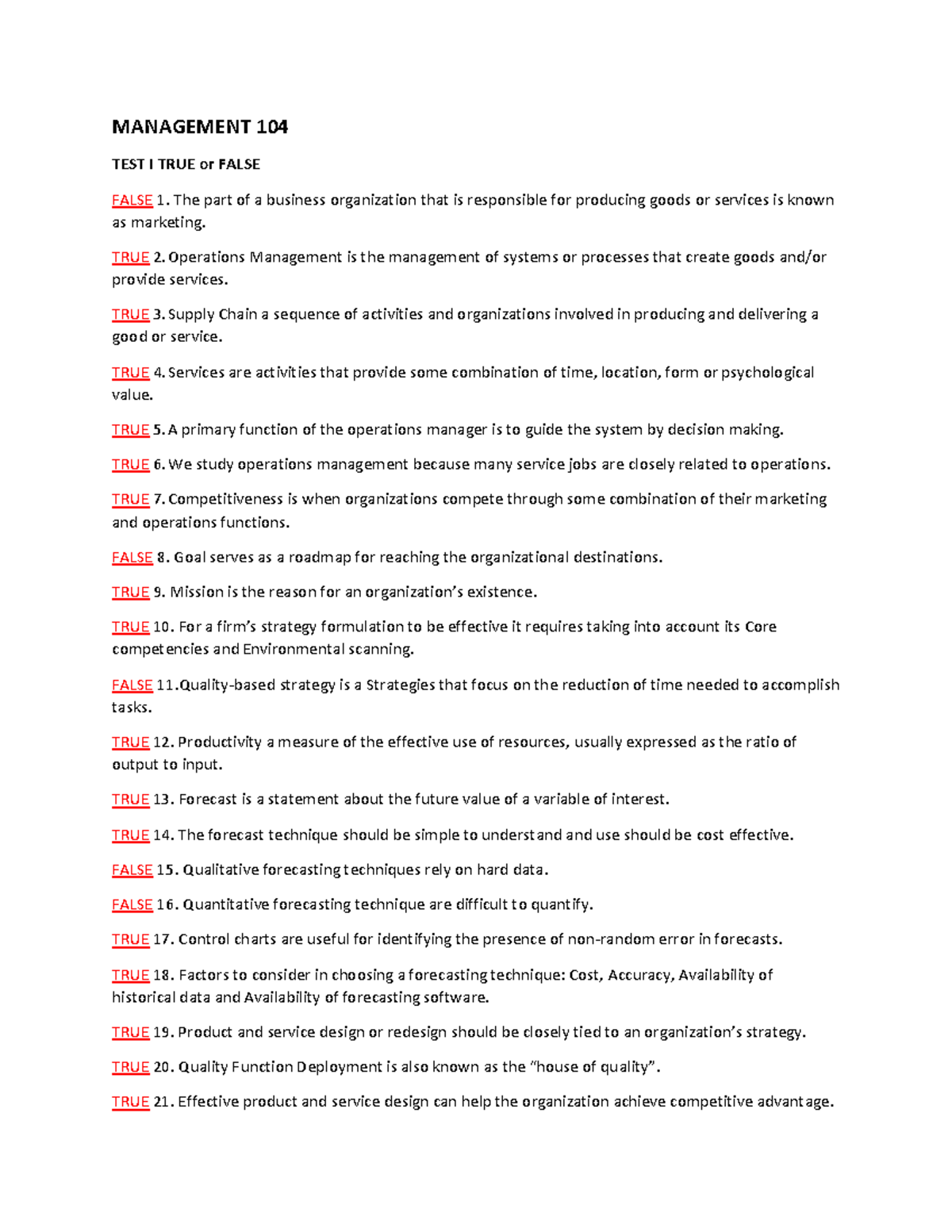 MGT 104 - Tor F&MCQ - N/a - Managerial Accounting - MSU-IIT - Studocu