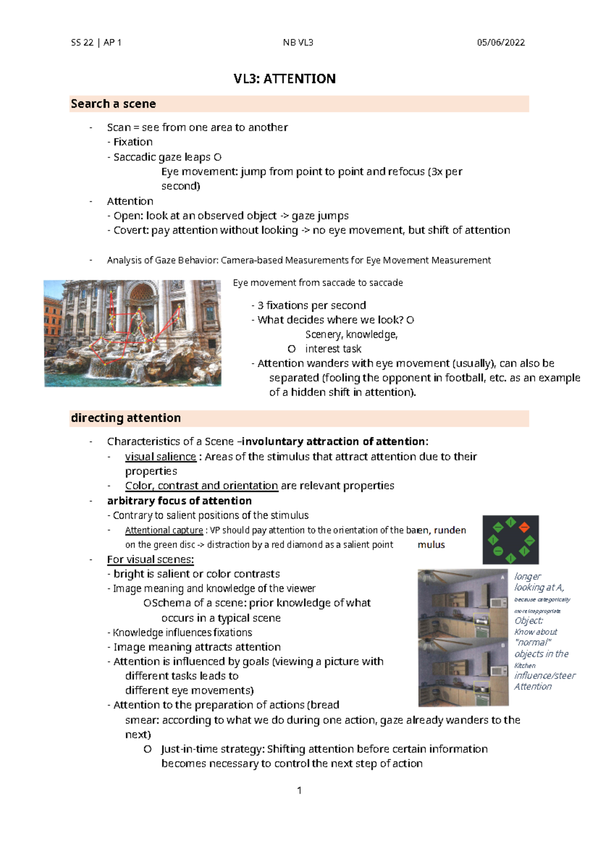 Summary 3.1 - Attention mechanisms and perception - VL3: ATTENTION ...