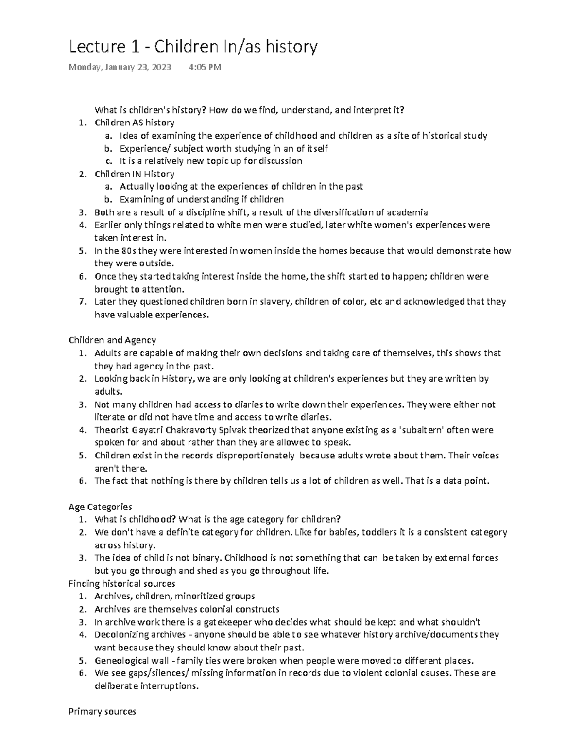 YC200 Lecture 1 - What is children's history? How do we find ...