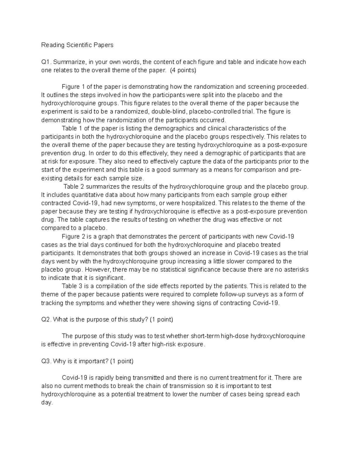 Reading Scientific Papers - Summarize, in your own words, the content ...