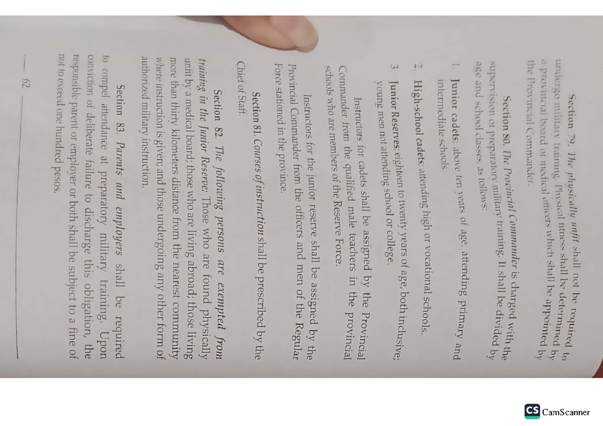 Cwts - Notes - Section 79. The physically unfit shall not be required ...