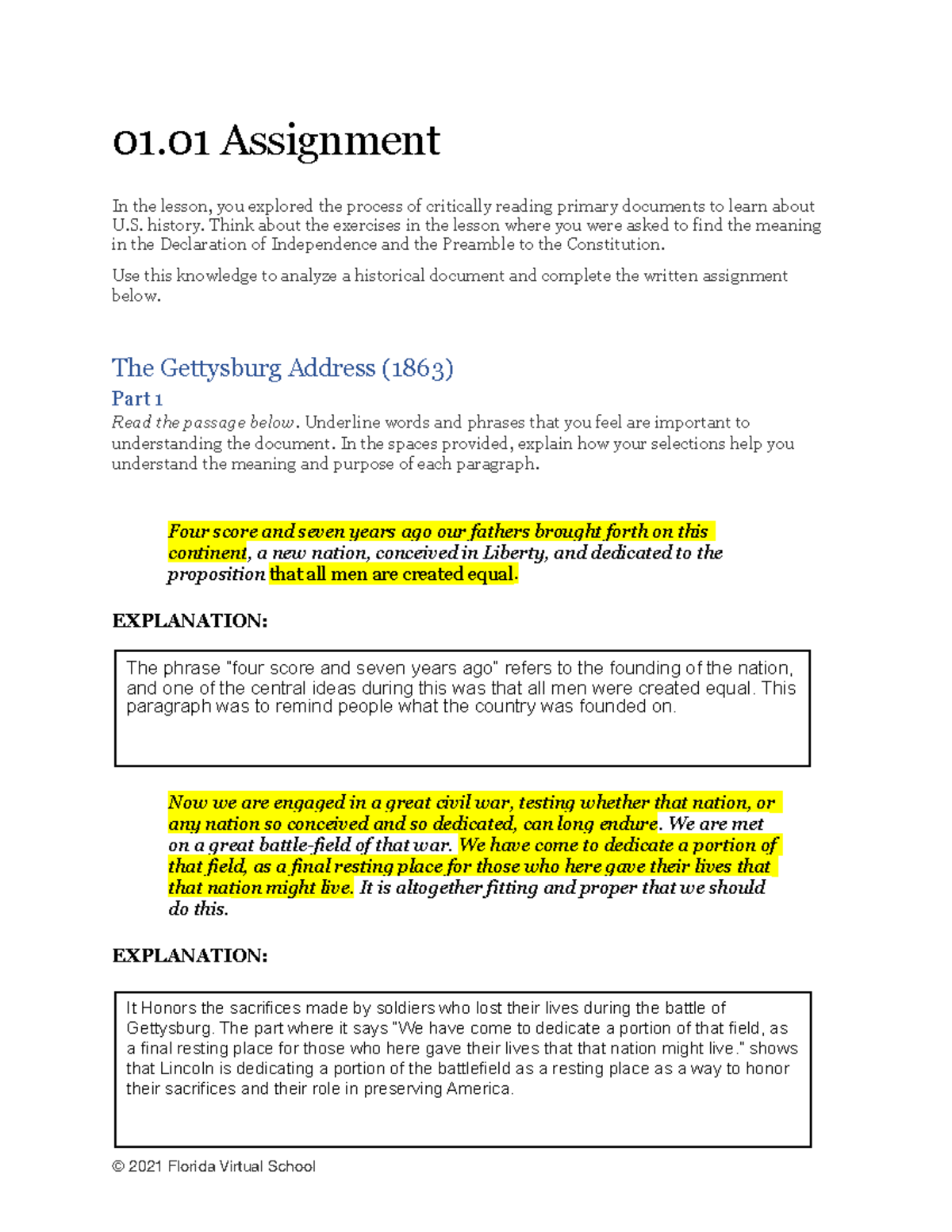 0101 assignment template - 01 Assignment In the lesson, you explored the process of critically ...