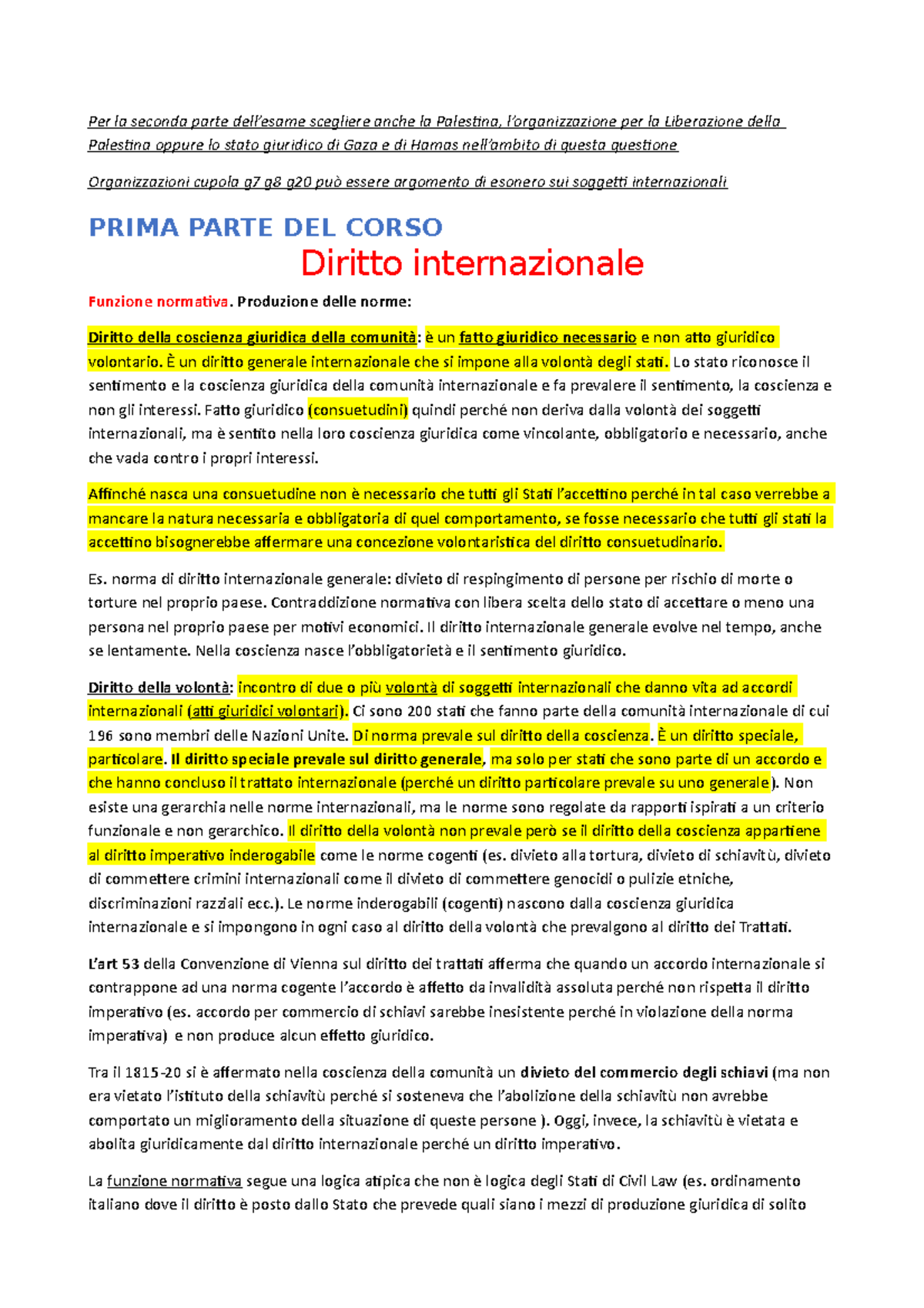 Diritto internazionale e le fonti del diritto internazionale - Per la ...