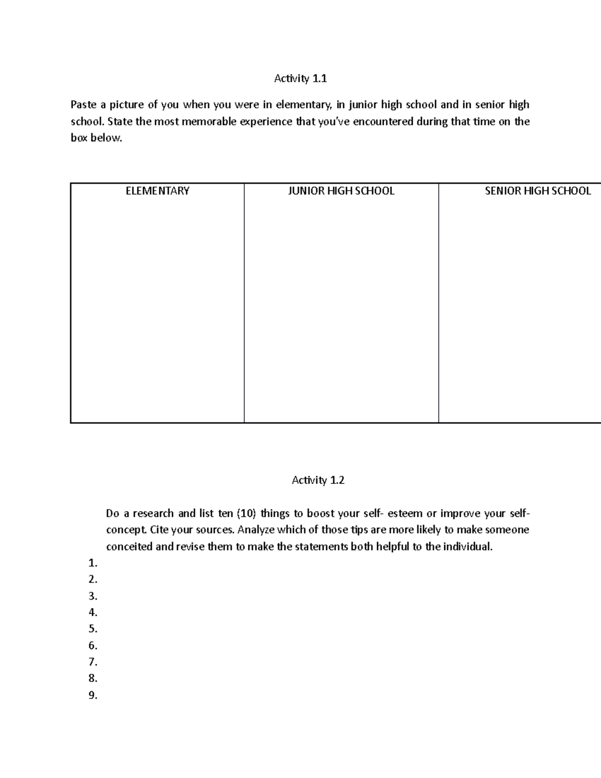 Activity-1 - Activity - Activity 1. Paste a picture of you when you ...