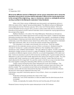 FS 244 Group Questions Week 2 - FS 244 Asher Edwards, Carina Frendo ...