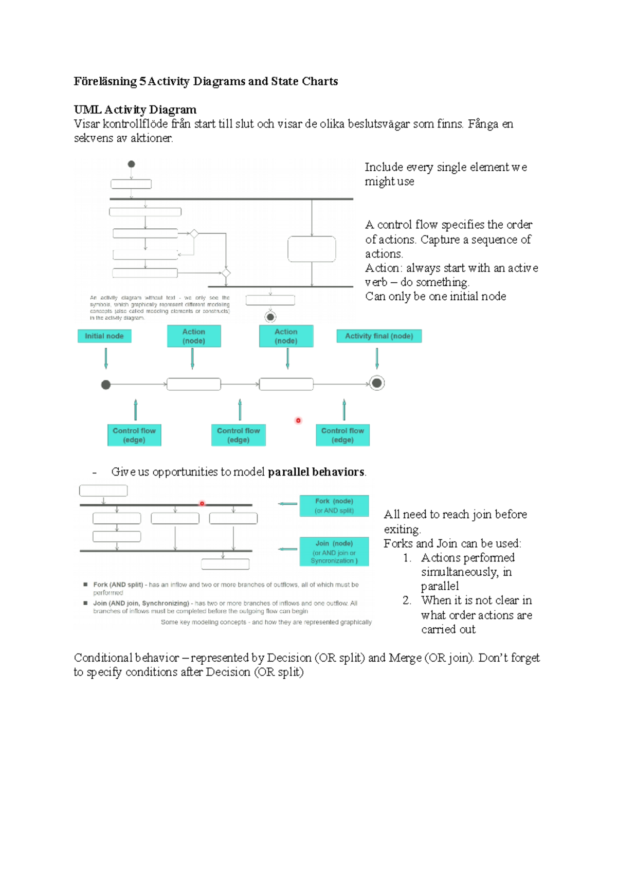 Föreläsning 5 Activity Diagrams and State Charts - Föreläsning 5 ...