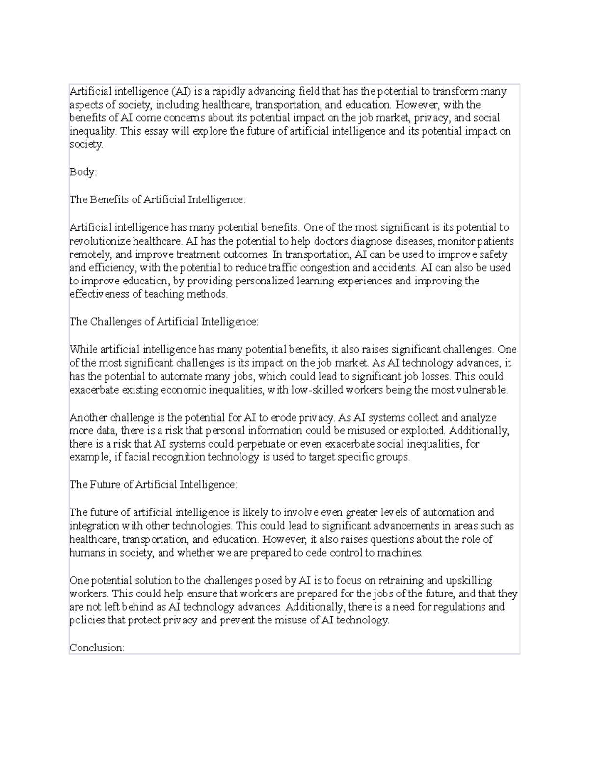 Artificial intelligence - However, with the benefits of AI come ...