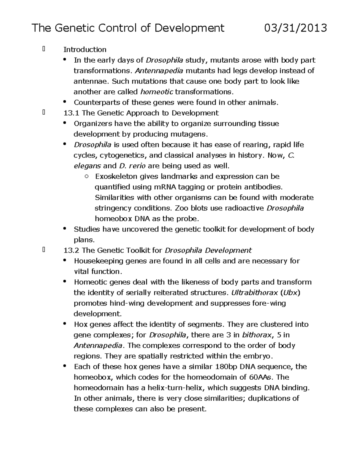 Test 3 Book Notes - Summary Genetics: a Conceptual Approach - The ...