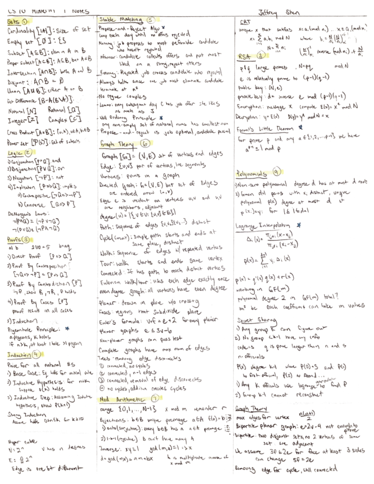 CS 70 Formula Sheet - bibjbjkjkjbkbjbjk - Studocu