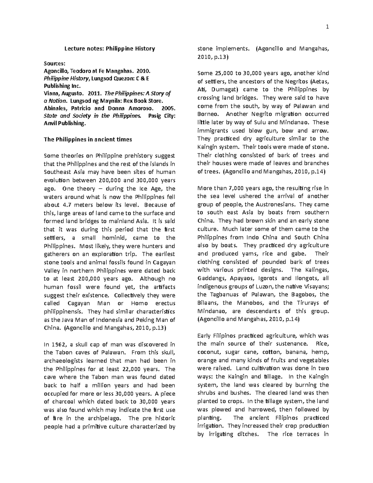 Philhis lecture notes - Philippine History - Lecture notes: Philippine ...