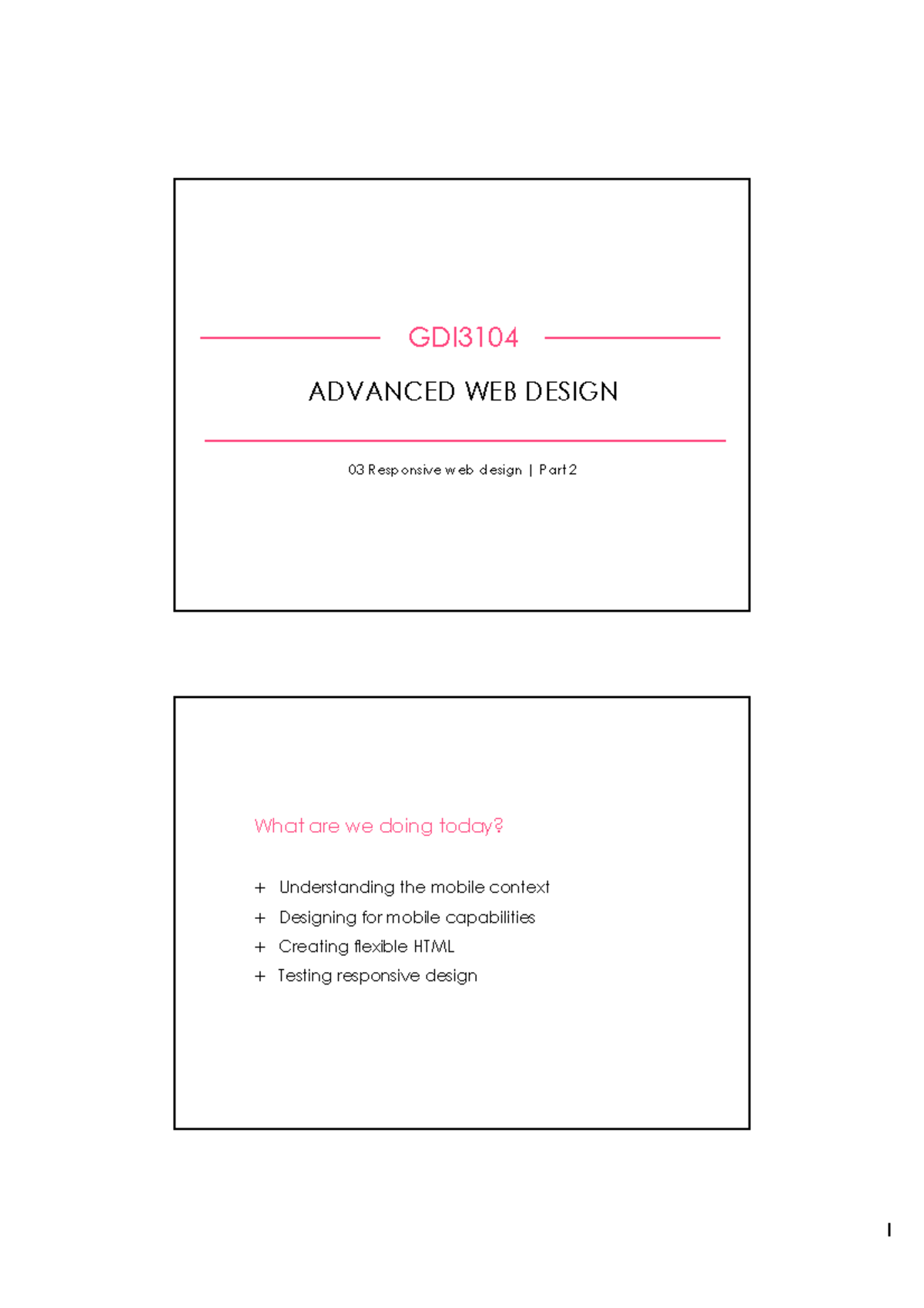 Lecture 03 Web Design slide and notes - Lecture 03 Responsive web ...