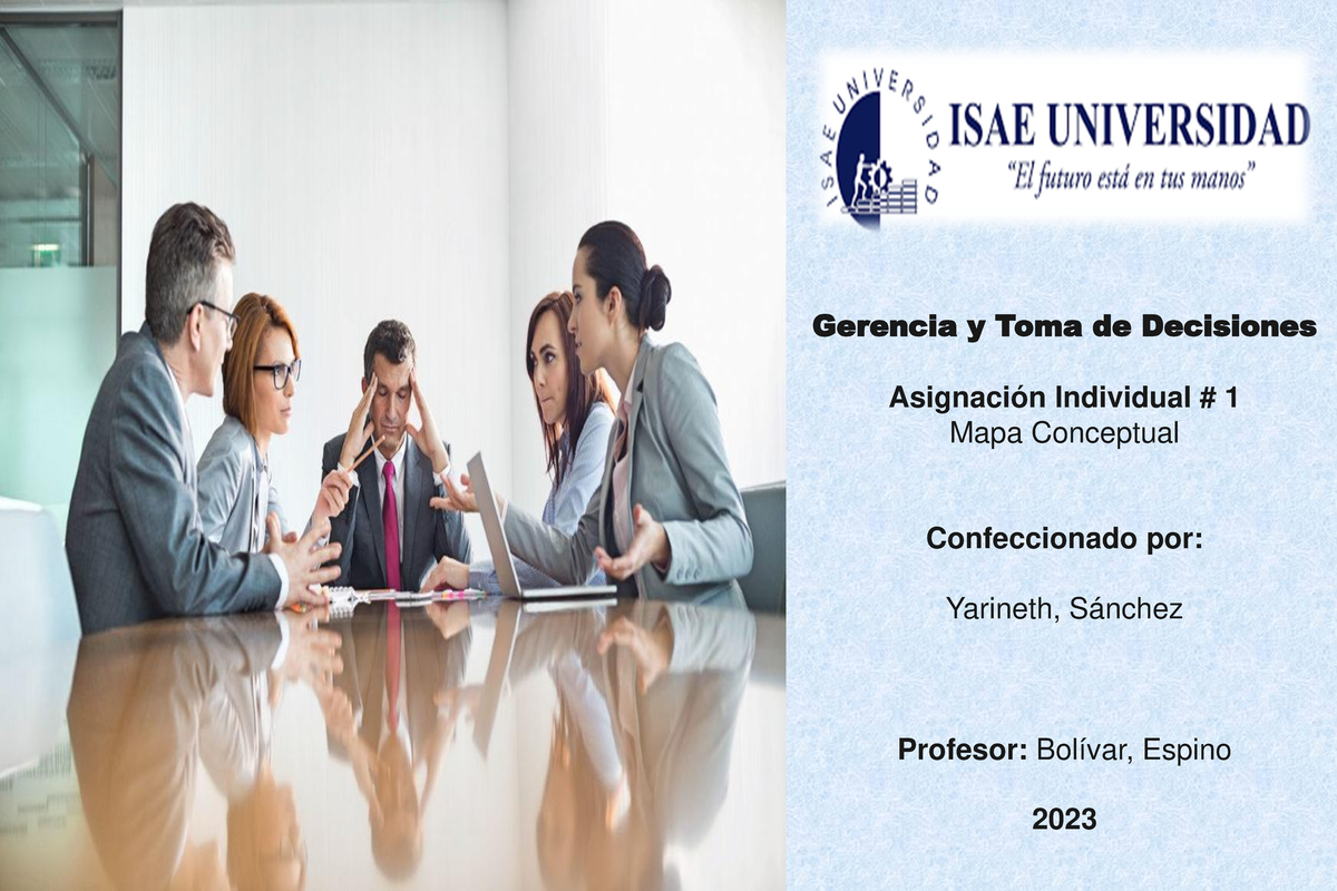 Mapa Conceptual Gerencia y Toma de Desiciones Yarineth Sanchez - Gerencia y Toma de Decisiones ...