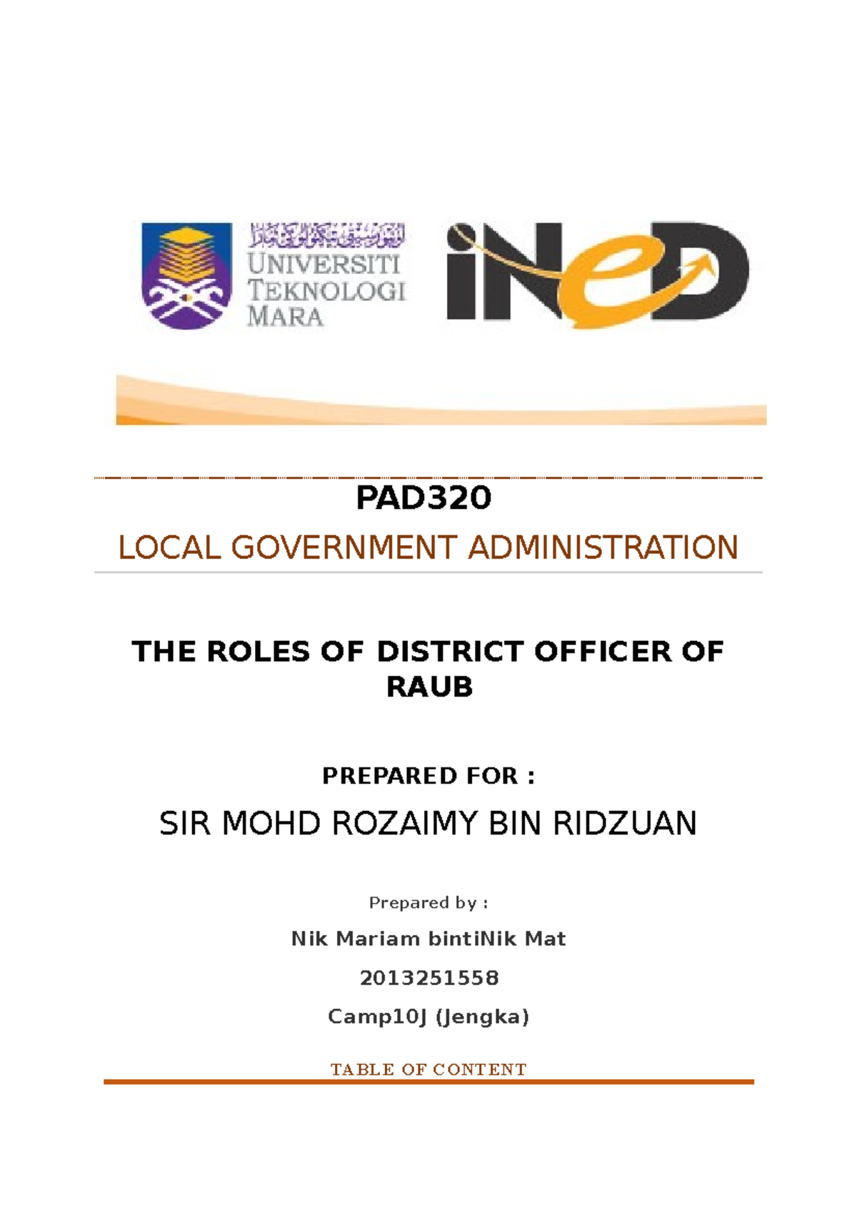 PAD320 THE Local Goverment Administratio - PAD LOCAL GOVERNMENT ...