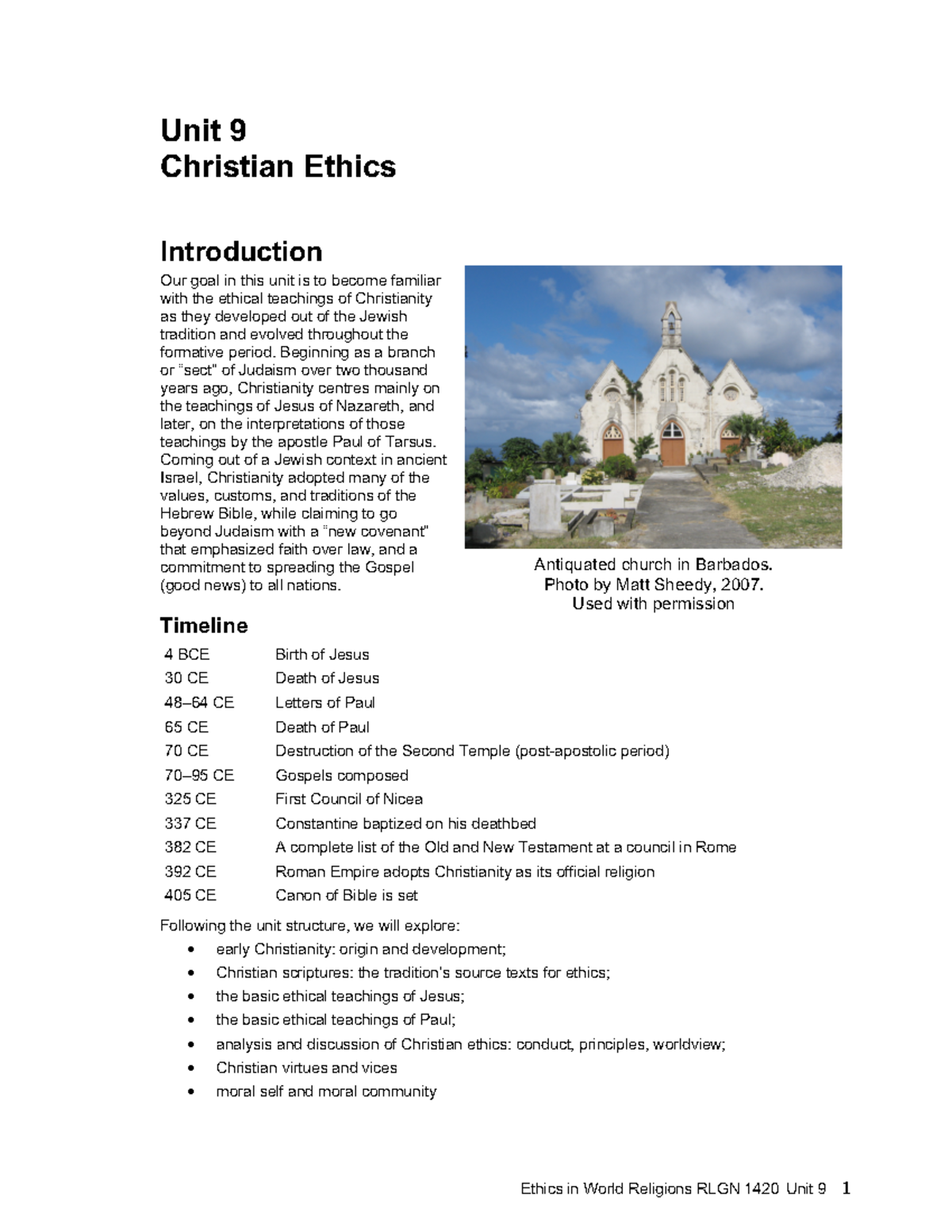 Unit9 - study guide religion course - Unit 9 Christian Ethics ...
