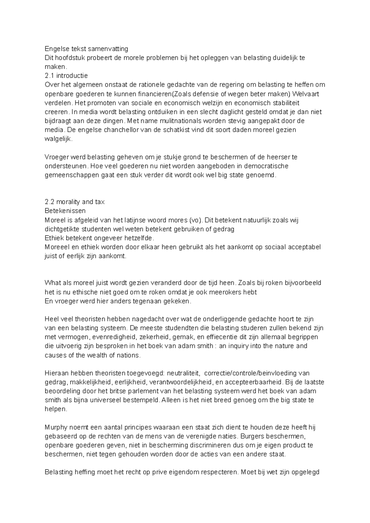 Engelse tekst samenvatting - 2 introductie Over het algemeen onstaat de ...