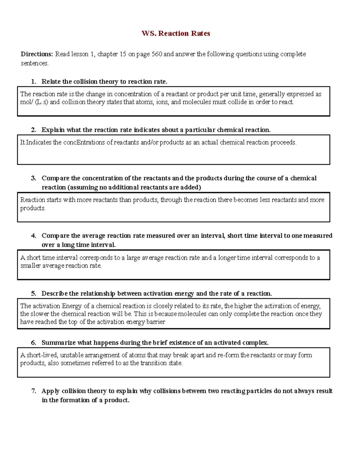 WS.-Reaction-Rates- copy - WS. Reaction Rates Directions: Read lesson 1 ...